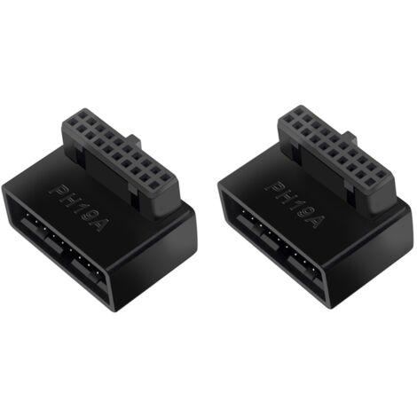 2X PH19A USB 3.0 Internal Header USB3.0 Socket 19/20P 90 Degree Adapter ...