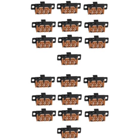 20Pcs High Push Button Slide Switch 6 Pin 3 Position DPDT Panel 0.5A 50V DC