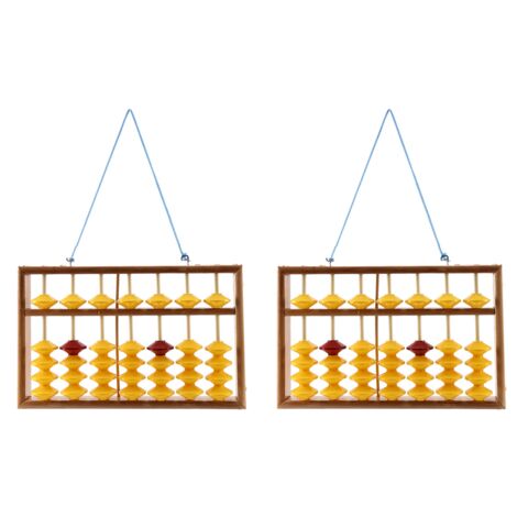 2X 7 Column Non-Slip Hanging Wooden Abacus Chinese Soroban Educational ...