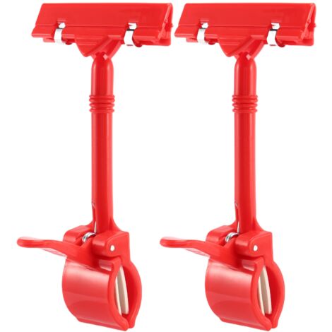 2X Retail Merchandise Sign Card Price Tag Display Holder Clamp Clip Red