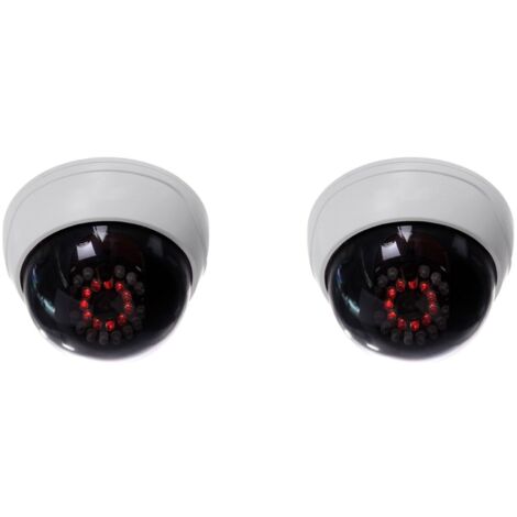 2X Indoor CCTV Fake Dummy Dome Security Camera IR LED White