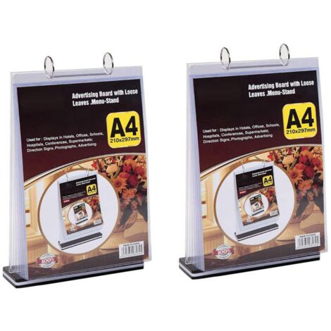 2X A4 Multi-Page Label Holder Label Holders Detachable Menu Holders ...