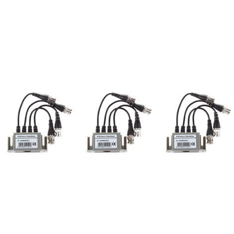 3X Transmitter Receiver CCTV Camera UTP BNC Video Balun 4 Channel RJ45