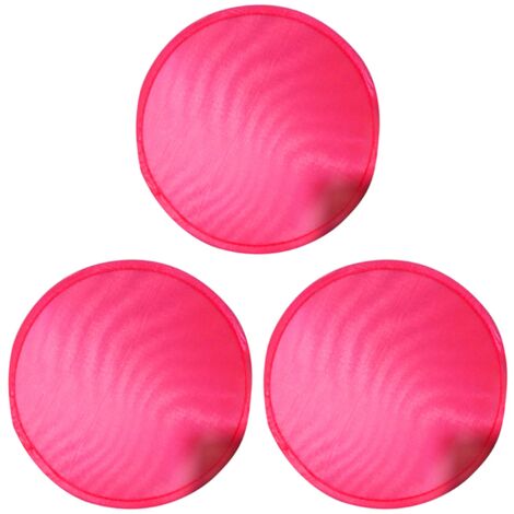 3X Red Foldable Round Fan