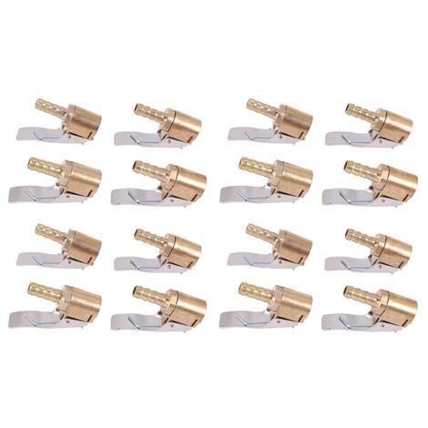 16Pcs Car Truck Tire Clip Auto Air Pump 6mm Brass Open Inflator Valve
