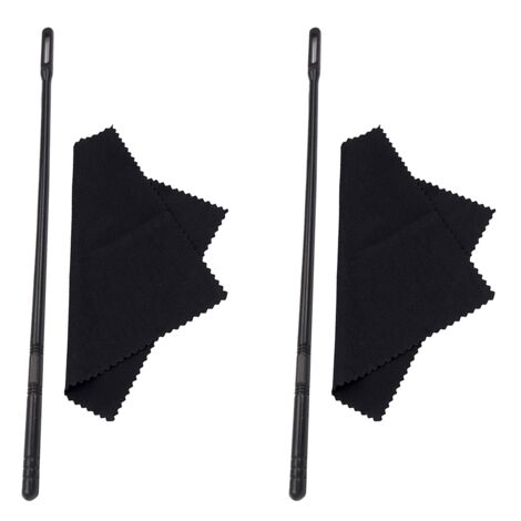2X Wind Instrument Accessories Cleaning Sticks Flute Rod with Cloth Kit