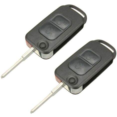 2X 2 Key Remote Case Blade Fob Hu64 Flip Button for Car a CES W168 W0