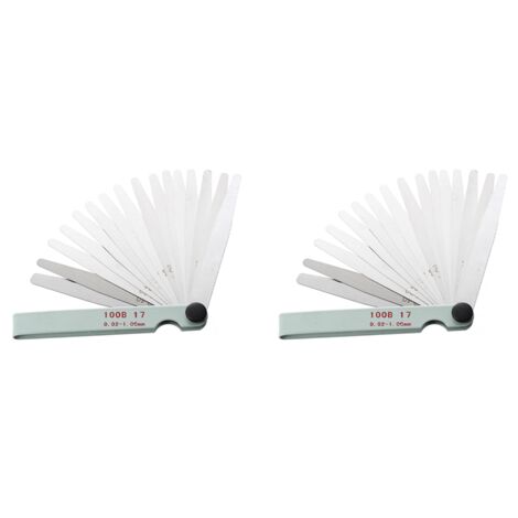 2X Silver Color Feeler Gauge (Blade, Shim) Metal Blade 0.02-1mm