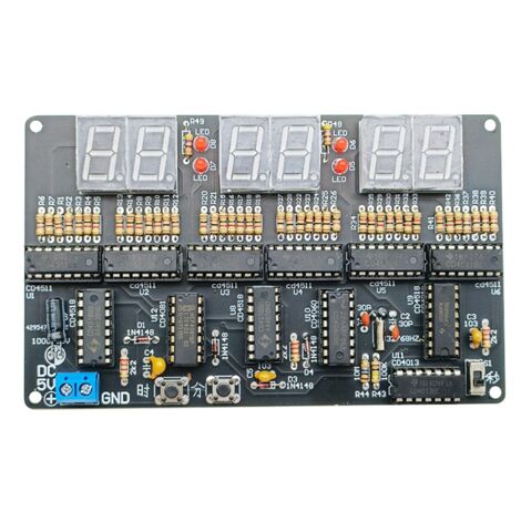 DC 4.5V-5.5V 6 Bit Digital Circuit Clock Kit Electronic Clock Teaching ...