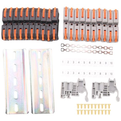 Din Rail Terminal Block Kit, With Universal Compact Connectors, Connection Bar, Marking Strip ...