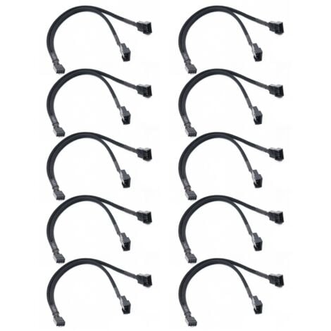 10X Braided Cable 1 to 2 Way Y Splitter 3/4 Pin PWM Male Connector PC ...