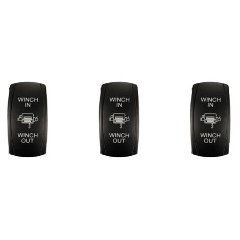 3X 7Pin Momentary Rocker Switch Winch In LED 12V ON-OFF-ON Light Blue