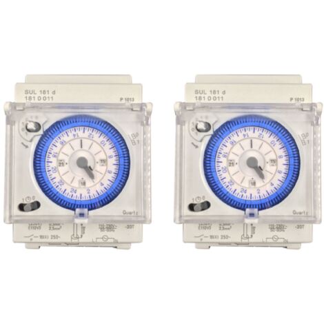 2X Analog Mechanical Timer Switch 110V-220V 24 Hours Daily Programmable ...