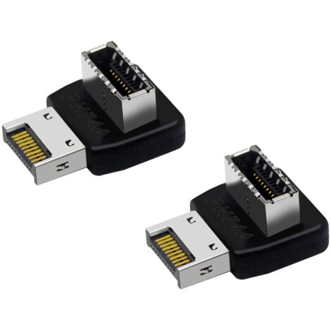 2X Computer Motherboard Type-E USB 3.1 Interface 90 Degree Elbow ...