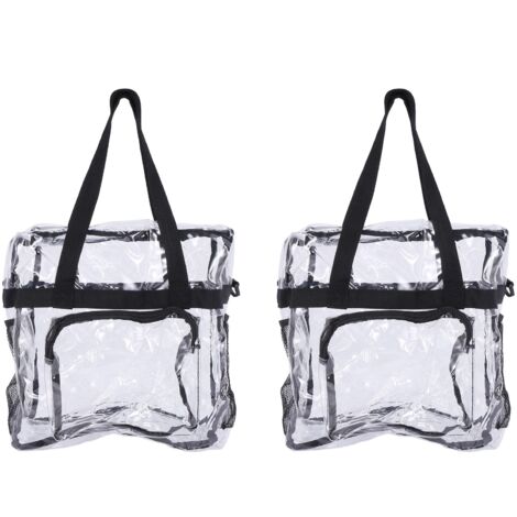 2X Transparent Carry Bag for Travel Security and Gym, Transparent Sport ...