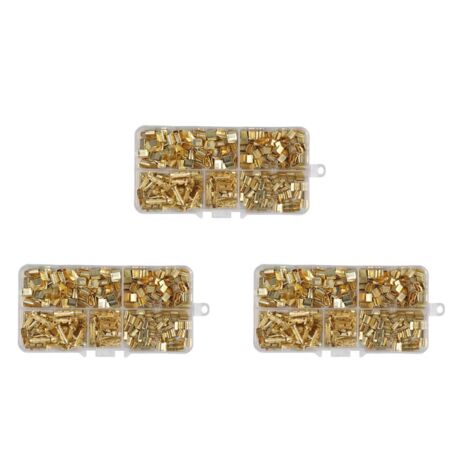 1500Pcs U Shape Copper Ring Terminals Uninsulated Crimp Kit Assortment ...