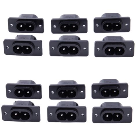 12 x AC 250V 2.5A IEC320 C7 Socket Solder Cup Pins Power Connector
