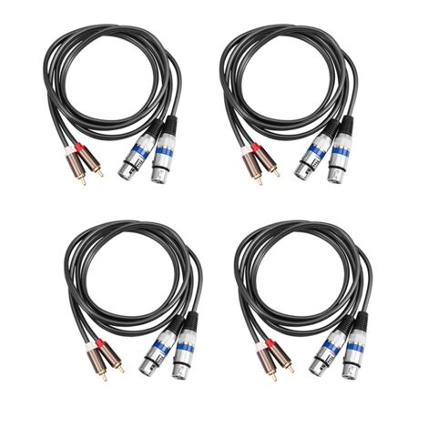 4X Hifi Audio Cable 2 Male to XLR 3 Pin Mixing Console Amplifier