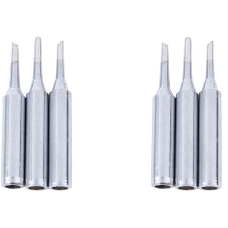 6Pcs 900M-T-2C 60W 2mm Width Bevel Soldering Iron Tip, 43 x 6mm