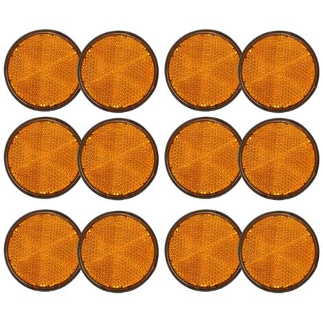 12Pcs 2 Inch Round Orange Reflector Universal for Motorcycle