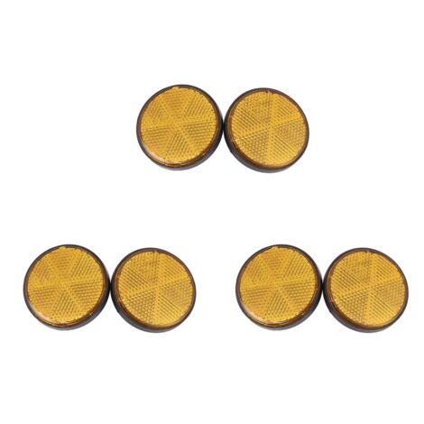 6 X Universal 2 Inch Round Orange Reflectors for Motorcycles Dirt Bikes