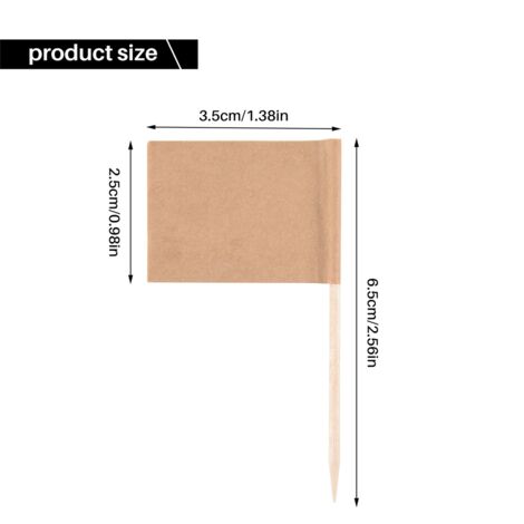 600 Pack Blank Toothpick Flags Kraft Paper Flag Picks Cheese Markers ...