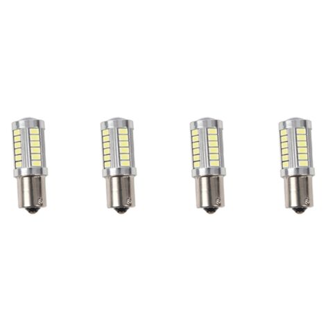 4X BA15S 12V White LED Car Parking Light Bulb 1156 P21W Silver 33-LED