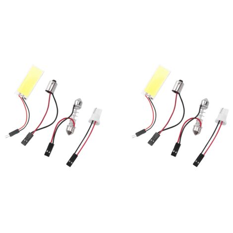 2X T10 501 W5W Ba9S Interior Festoon Dome 36 LED Cob Adapter Panel ...