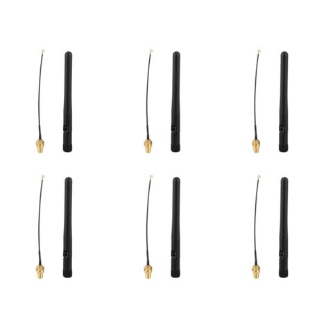 6X 433Mhz Antenna 3Dbi GSM RP-SMA Plug Waterproof Rubber Lorawan + IPX ...