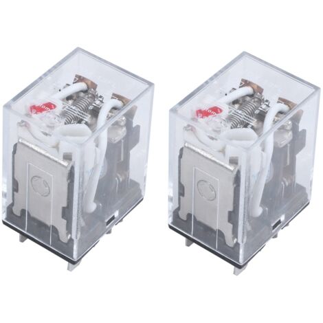 2X JQX-13F LY2 AC 24V Coil 8 Pin DPDT Red LED Electromagnetic Relay