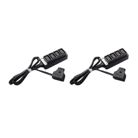 2X Camera Power Distributor D-Tap Male to 4 Port P-Tap Four Way ...
