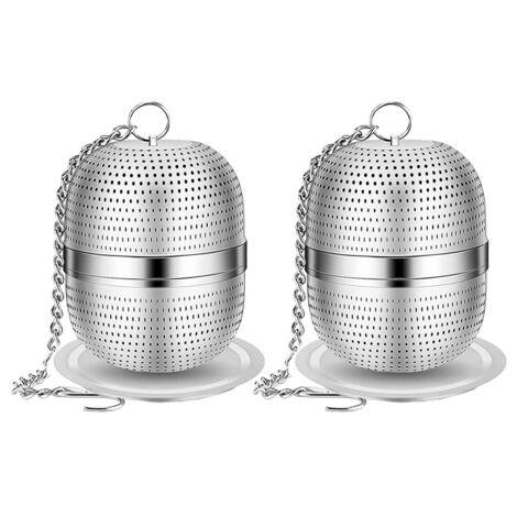 2X Tea Infuser, Stainless Steel Tea Strainer, Spherical, for Spices and ...