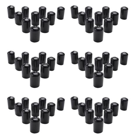 60 Pieces Rubber End Caps Bolt Cover Round Tube PVC ID 16mm Screw ...
