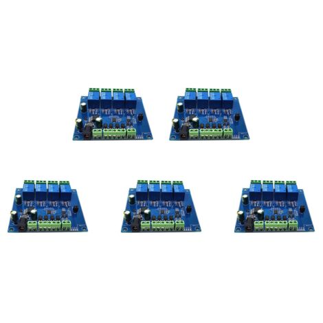 5X 4-Way Modbus RTU Relay Module 7-24V RS485/TTL Switch Input and Output with Anti-Reverse ...