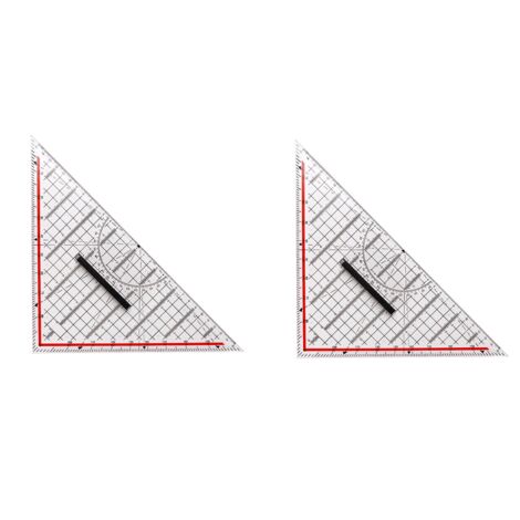 2 Pieces 30CM Drawing Triangle Ruler Multifunction with Handle ...