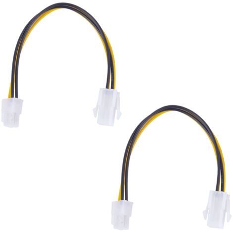 2X 20cm/8inch 12V 4 Pin Male to P4 CPU Power Cable
