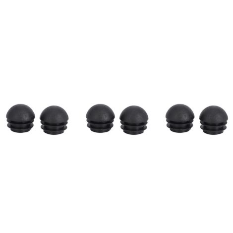 6 25mm Diameter Round Plastic Tube Inserts Black Blanking Plugs