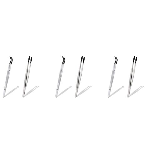 6Pcs Rubber Tip Tweezers Set for Lab Hobby Industrial Stamp Plastic Box ...