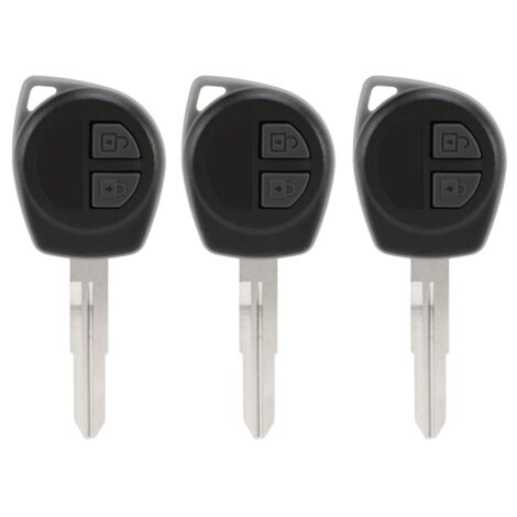 3X Uncut Remote Key FOB Case 2 Buttons for ALTO SX4 AGIla Black