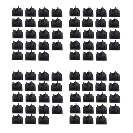 80Pcs Black Adjustable Plastic Cable Clips Self Adhesive Car Cable Clamps