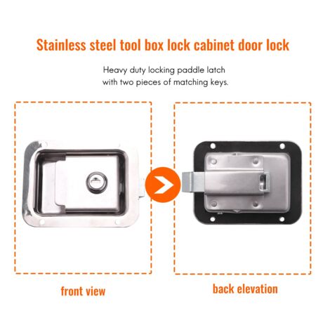 5X Paddle Latch with Lock and Key for Travel Trailer RV Door Stainless ...