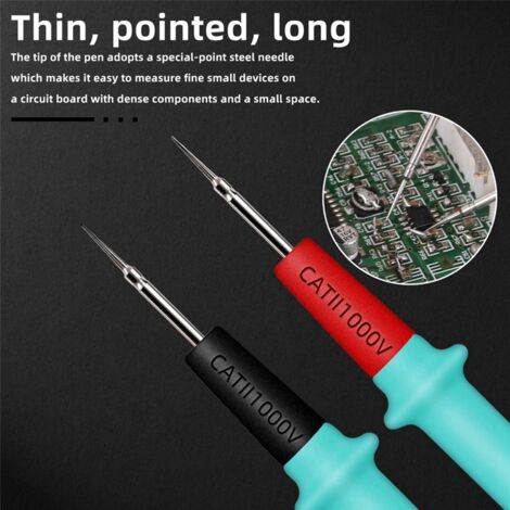2X Multimeter Test Leads Silicone Line 1000V 20A Tester Needle Tip ...