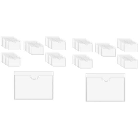 120 Pieces Self-Adhesive Label Holders Clear Card Pockets Library Card ...