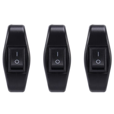 3X Black Bedroom On Off Button Line Switch 6A/250VAC 10A/125VAC