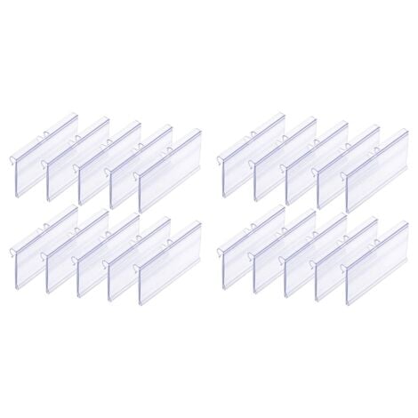140Pc 8X4.2cm Clear Plastic Shelf Label Holders Price Tag Retail Labels ...