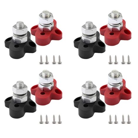 8Pcs DC 48V 150A Bus Bar M10 Terminal Block Studs Battery Power ...