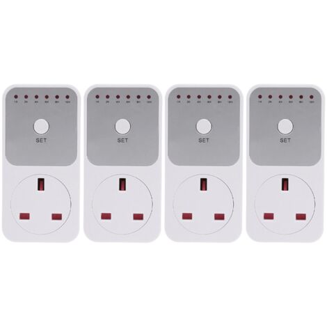 4X Timer Switch Countdown Smart Control UK Plug-in Power Off Socket