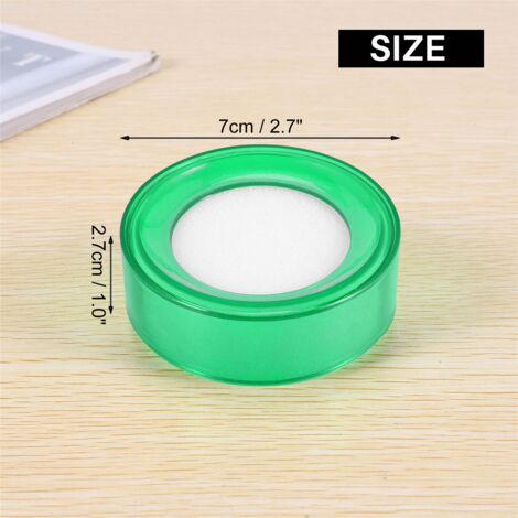 Green Plastic 7cm Dia Wet Finger Sponge Money Cashier 2 Pcs