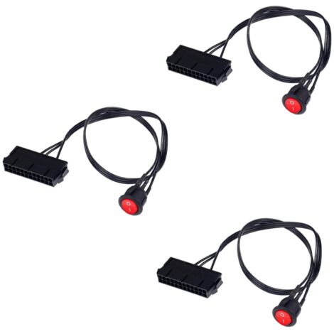 3X 50cm Tinned Copper 24 Pin ATX PSU PC Power Supply Jumper Tester Boot ...