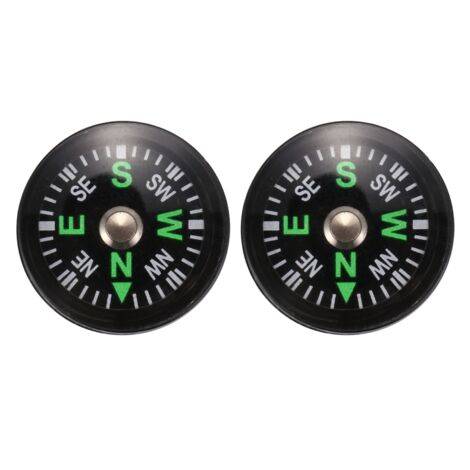 2X Filled Button Compass - Ultra Compact 20mm Mini SAS Survival